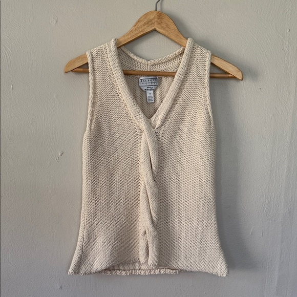 Talbots | Sweaters | Talbots Cream Italian Yarn Knit Vneck Top Medium ...